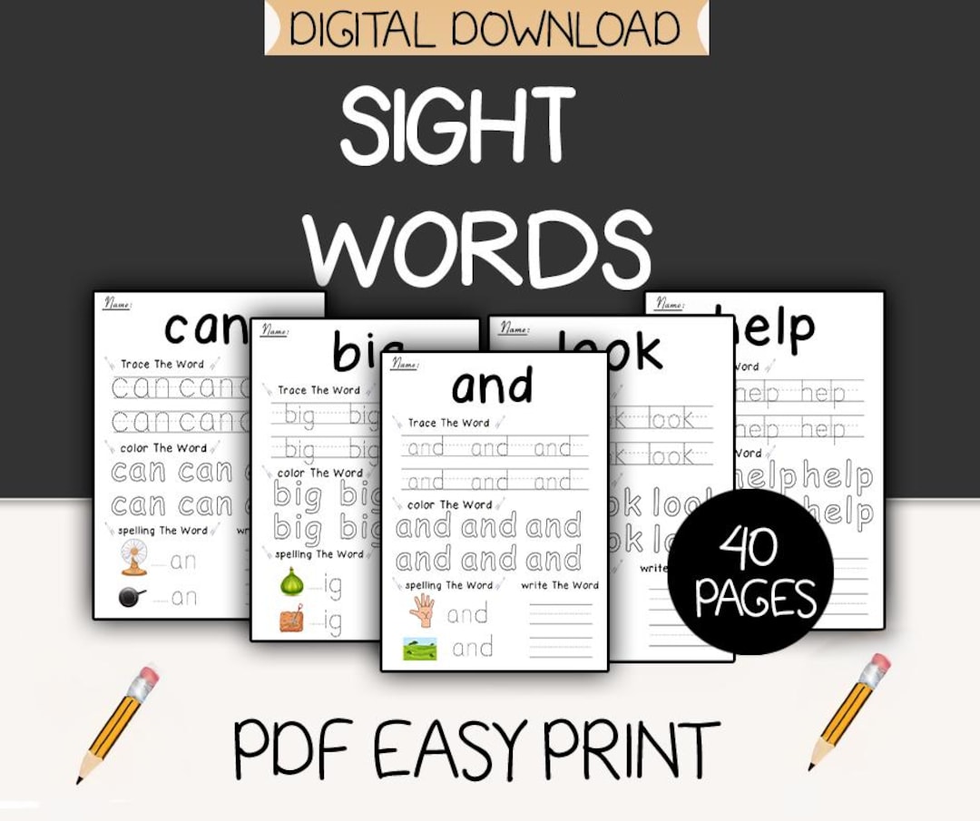 40 Printable Sight Words Worksheets for Kids | Fry First Hundred Sight ...