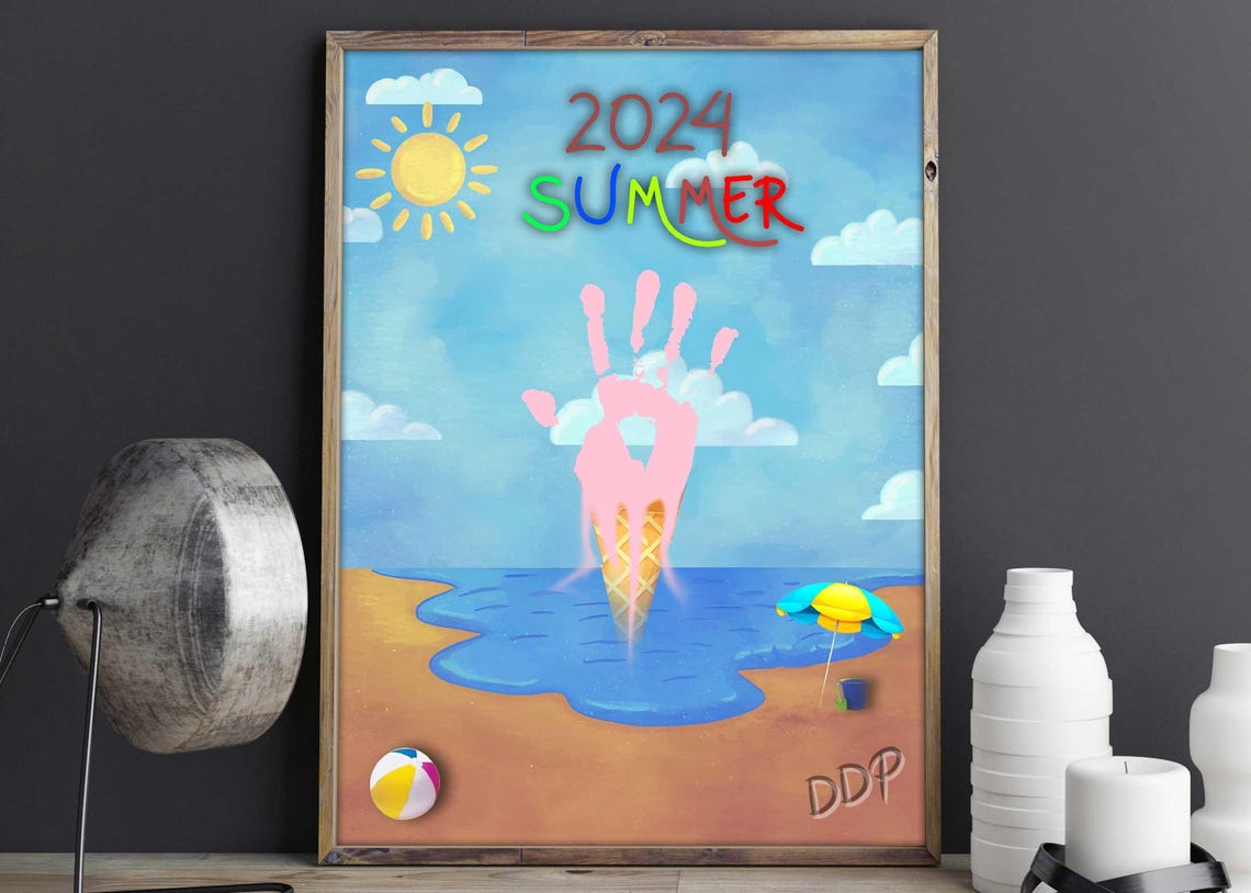 Summer Fun Kids' Handprint Art Set Colorful Craft Activity for ...