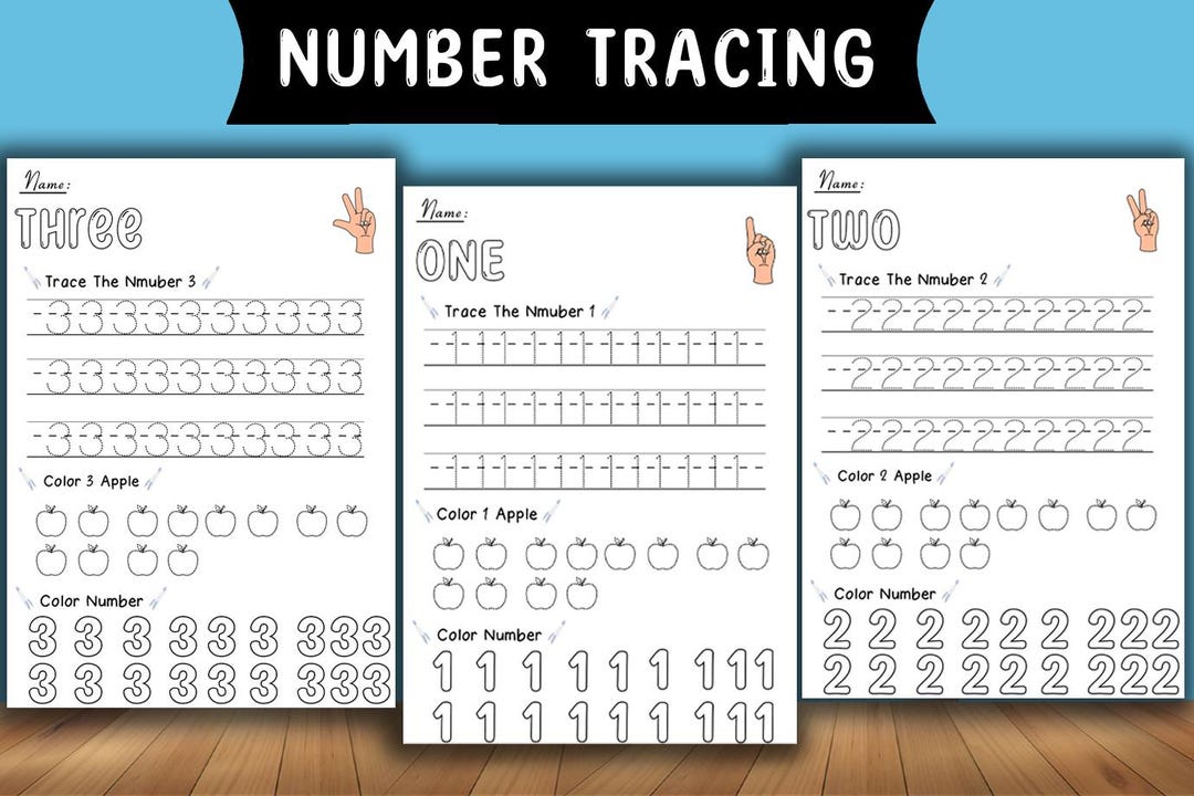 Number Tracing Worksheets 1-20, Preschool Handwriting Practice (PDF ...