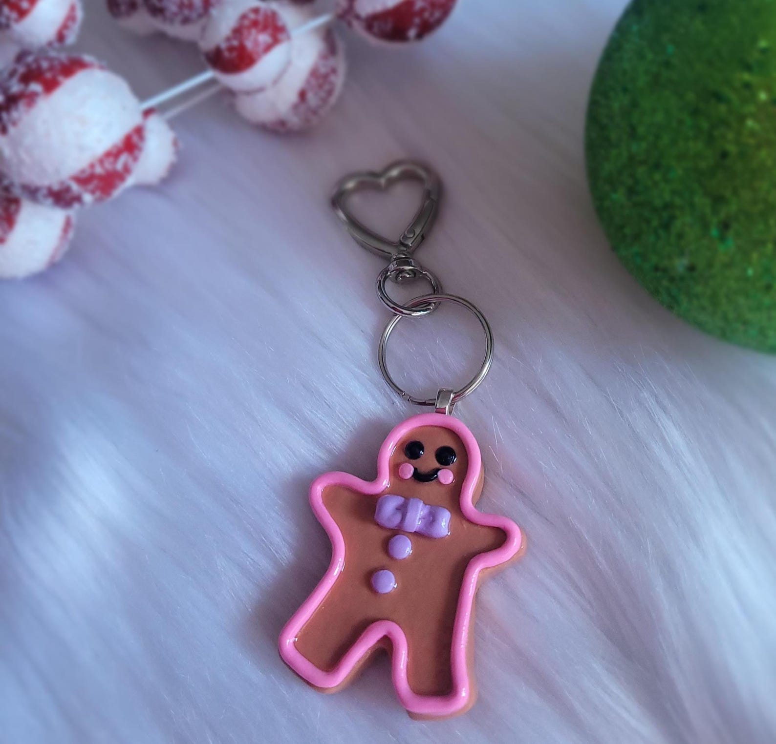 Gingerbread Cookie Polymer Clay Keychain | Purse Charm | Handmade ...