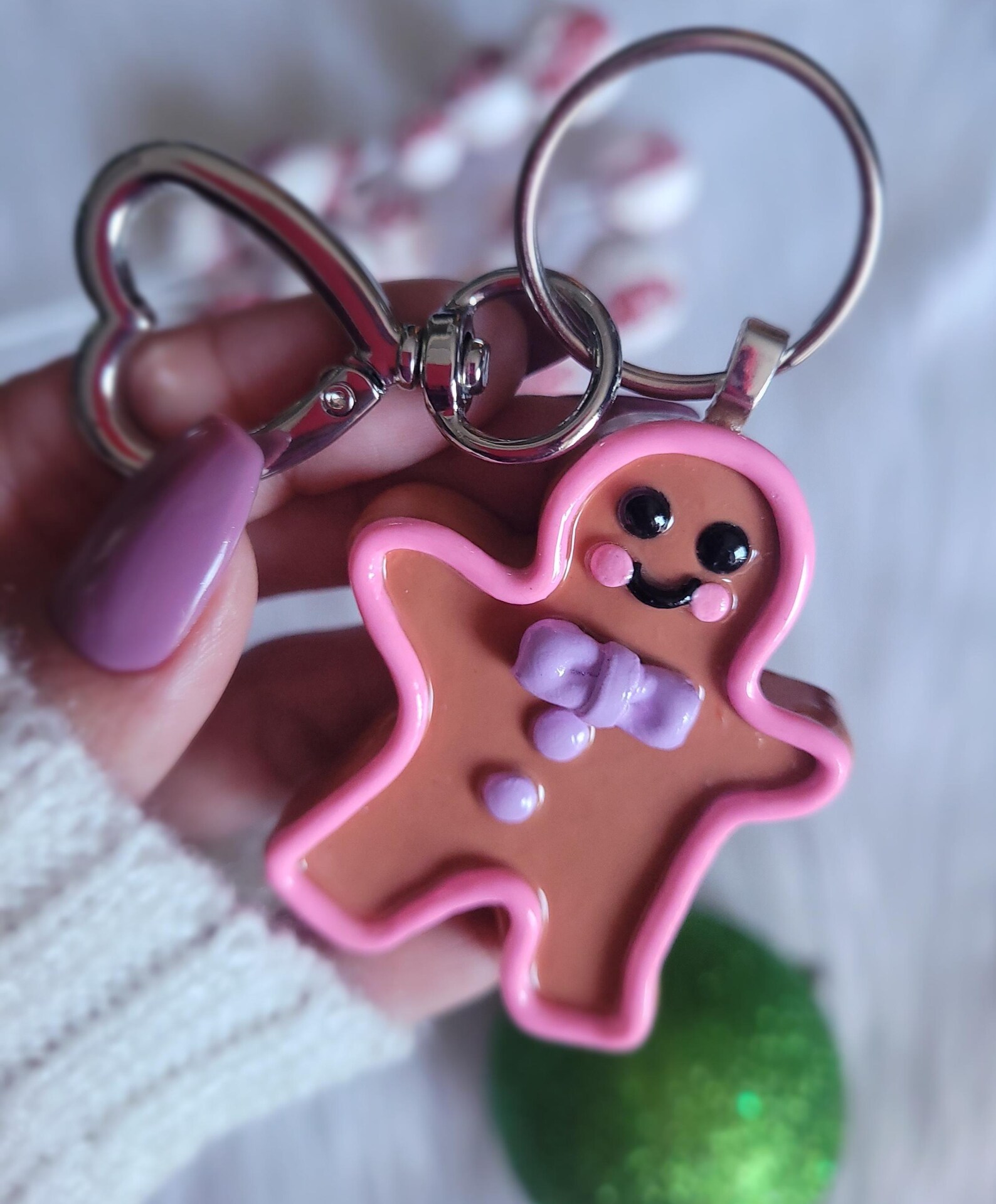 Gingerbread Cookie Polymer Clay Keychain | Purse Charm | Handmade ...
