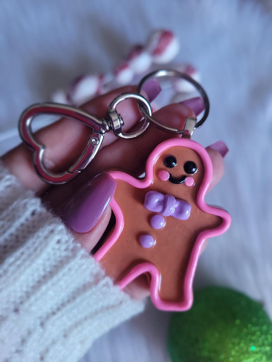 Gingerbread Cookie Polymer Clay Keychain | Purse Charm | Handmade ...