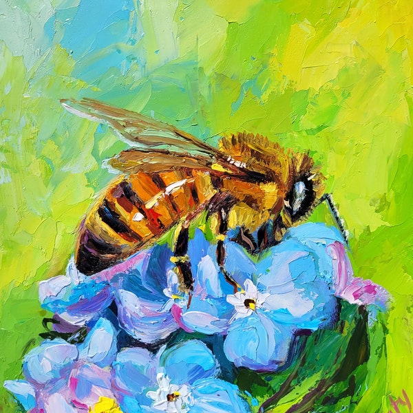 Bee Painting - Etsy