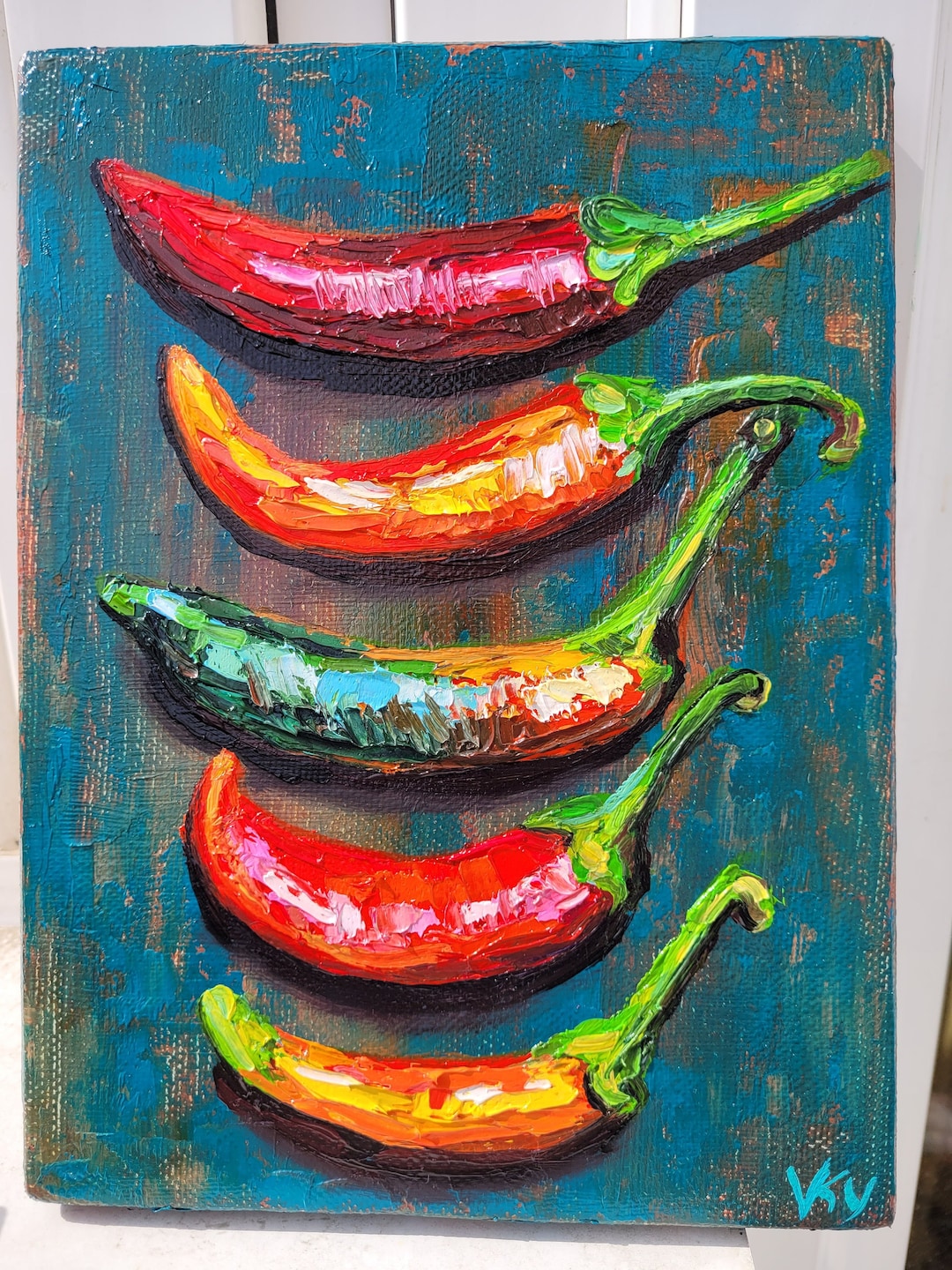 Chili Pepper Painting Vegetable Painting Original Oil Painting on ...