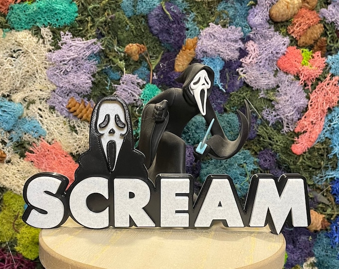 Scream Sign / Ghost Face Logo / Bookcase Display / Shelf - Etsy