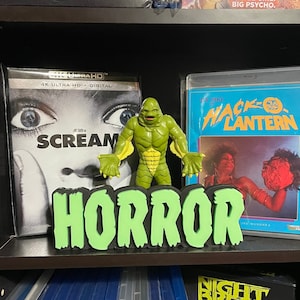 Horror Genre Sign / Horror Logo / Bookcase Display / Shelf Display - Etsy
