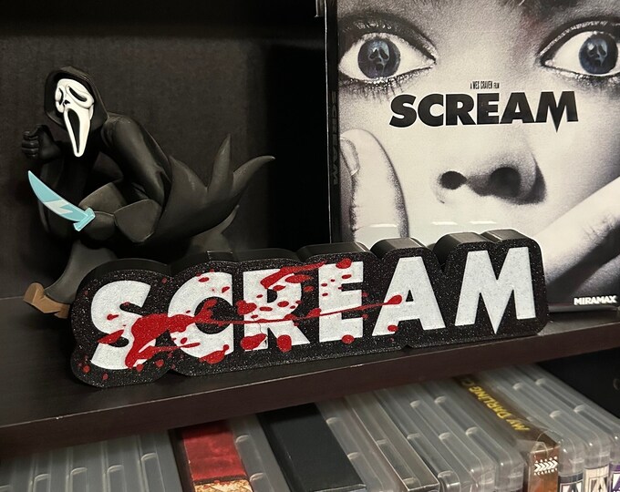 Scream Sign / Bloody Scream Logo / Bookcase Display / Shelf Display - Etsy