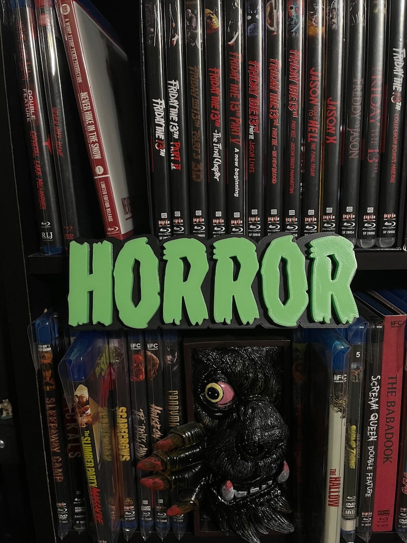 Horror Genre Sign / Horror Logo / Bookcase Display / Shelf Display - Etsy