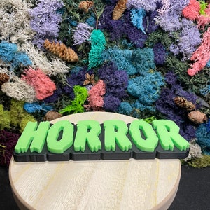 Horror Genre Sign / Horror Logo / Bookcase Display / Shelf Display - Etsy