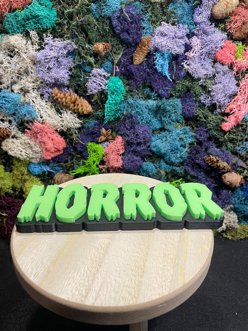 Horror Genre Sign / Horror Logo / Bookcase Display / Shelf Display - Etsy