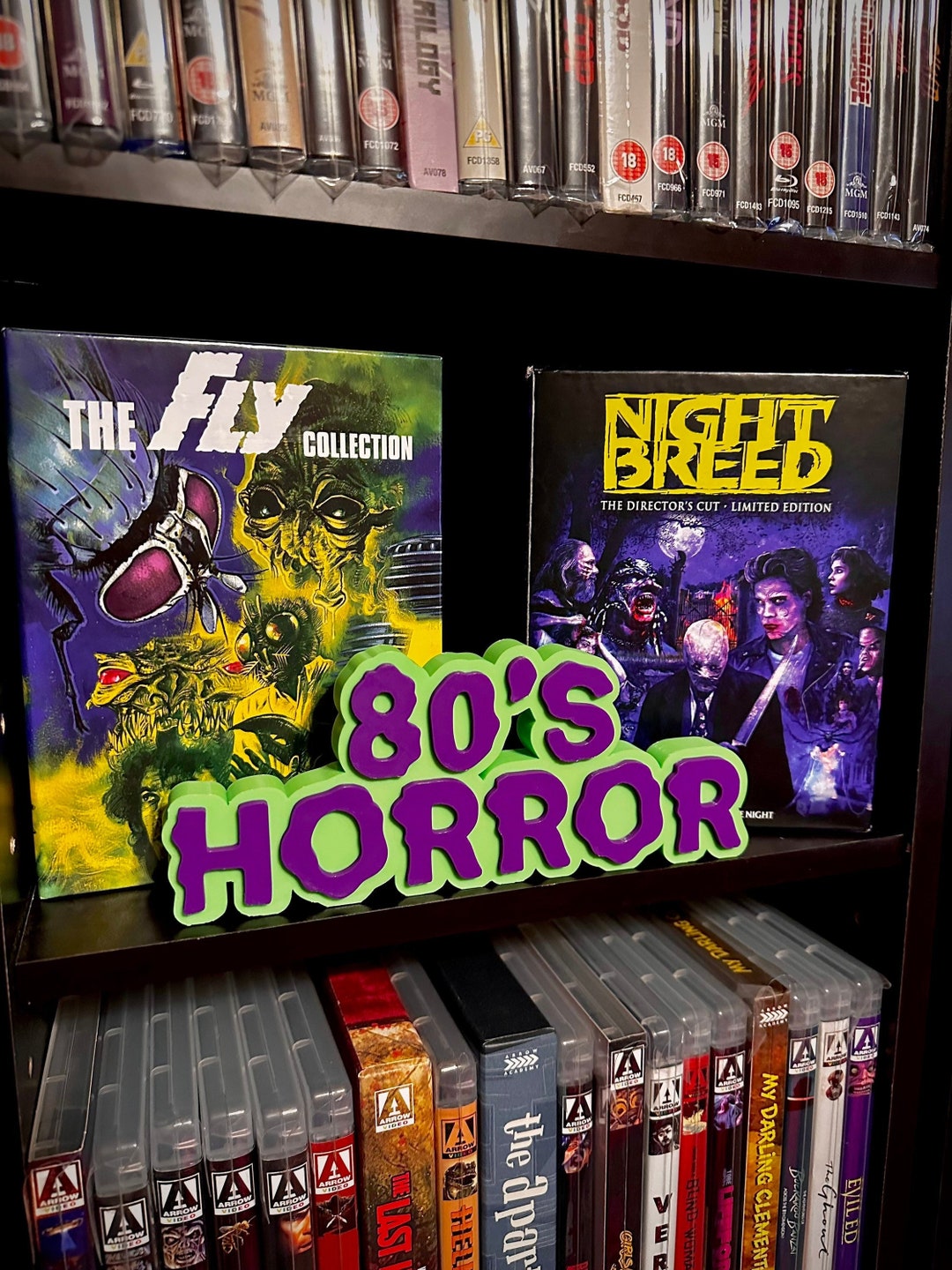 80's Horror Sign / Bookcase Display / Shelf Display - Etsy