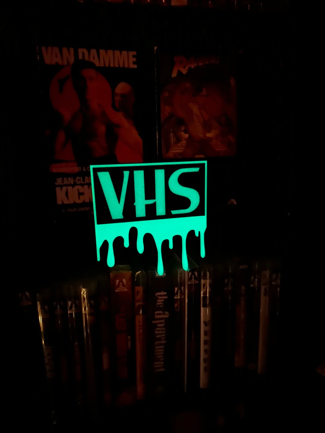 VHS Glow in the Dark / Video Dripping Sign / Horror Logo / - Etsy