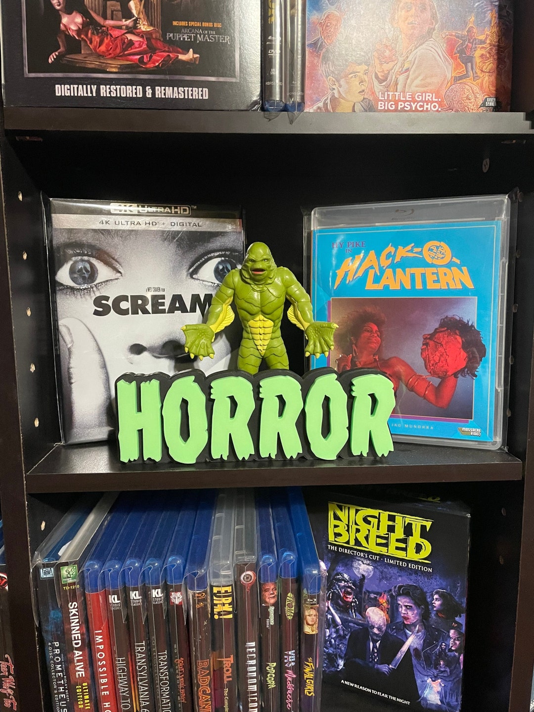 Horror Genre Sign / Horror Logo / Bookcase Display / Shelf Display - Etsy