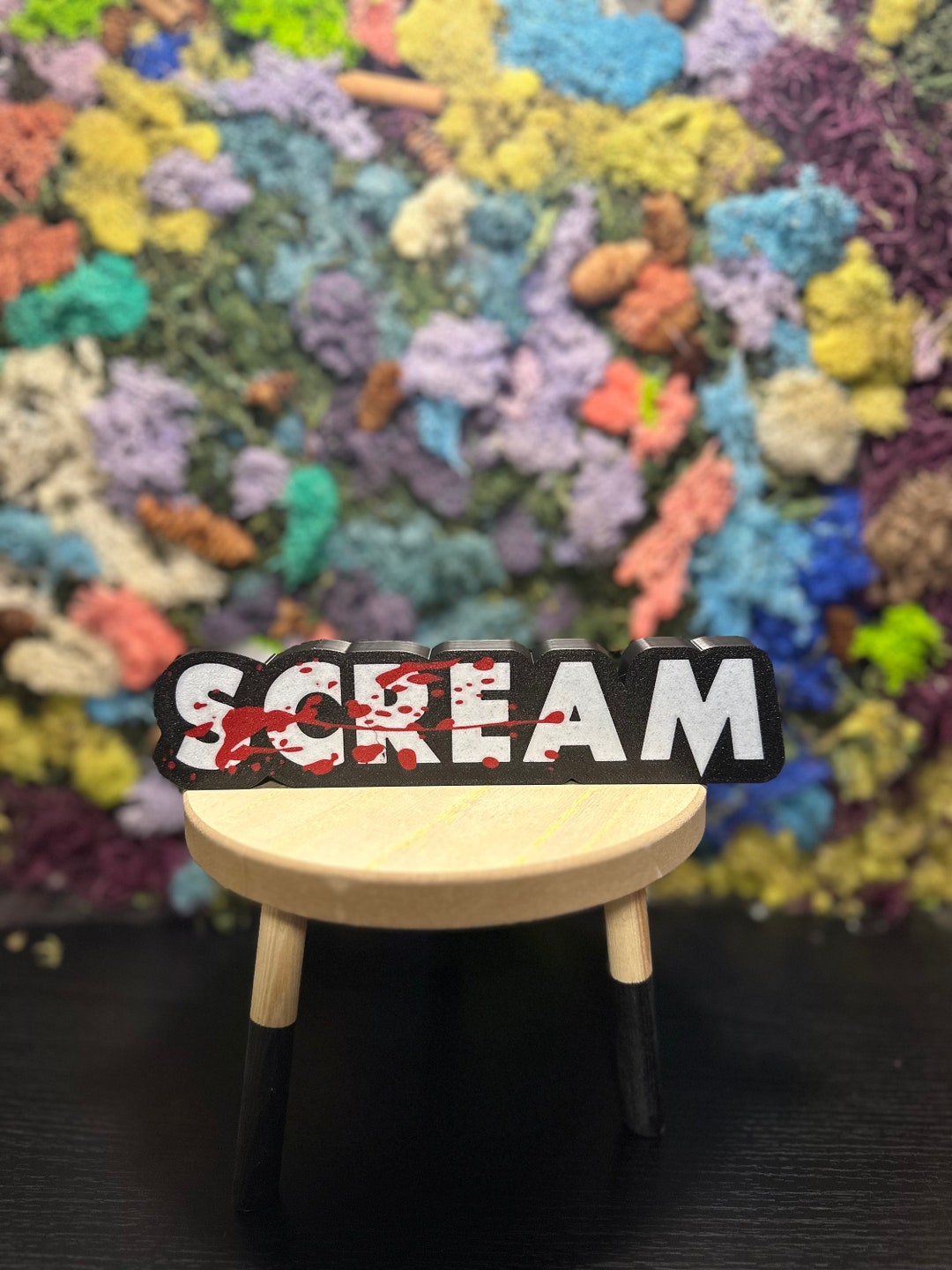 Scream Sign / Bloody Scream Logo / Bookcase Display / Shelf Display - Etsy