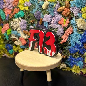 Bloody F13 / Friday the 13th Sign / Halloween Bookcase Display / Horror ...