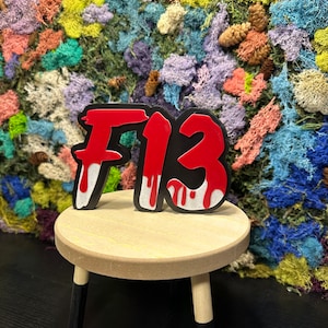 Bloody F13 / Friday the 13th Sign / Halloween Bookcase Display / Horror ...