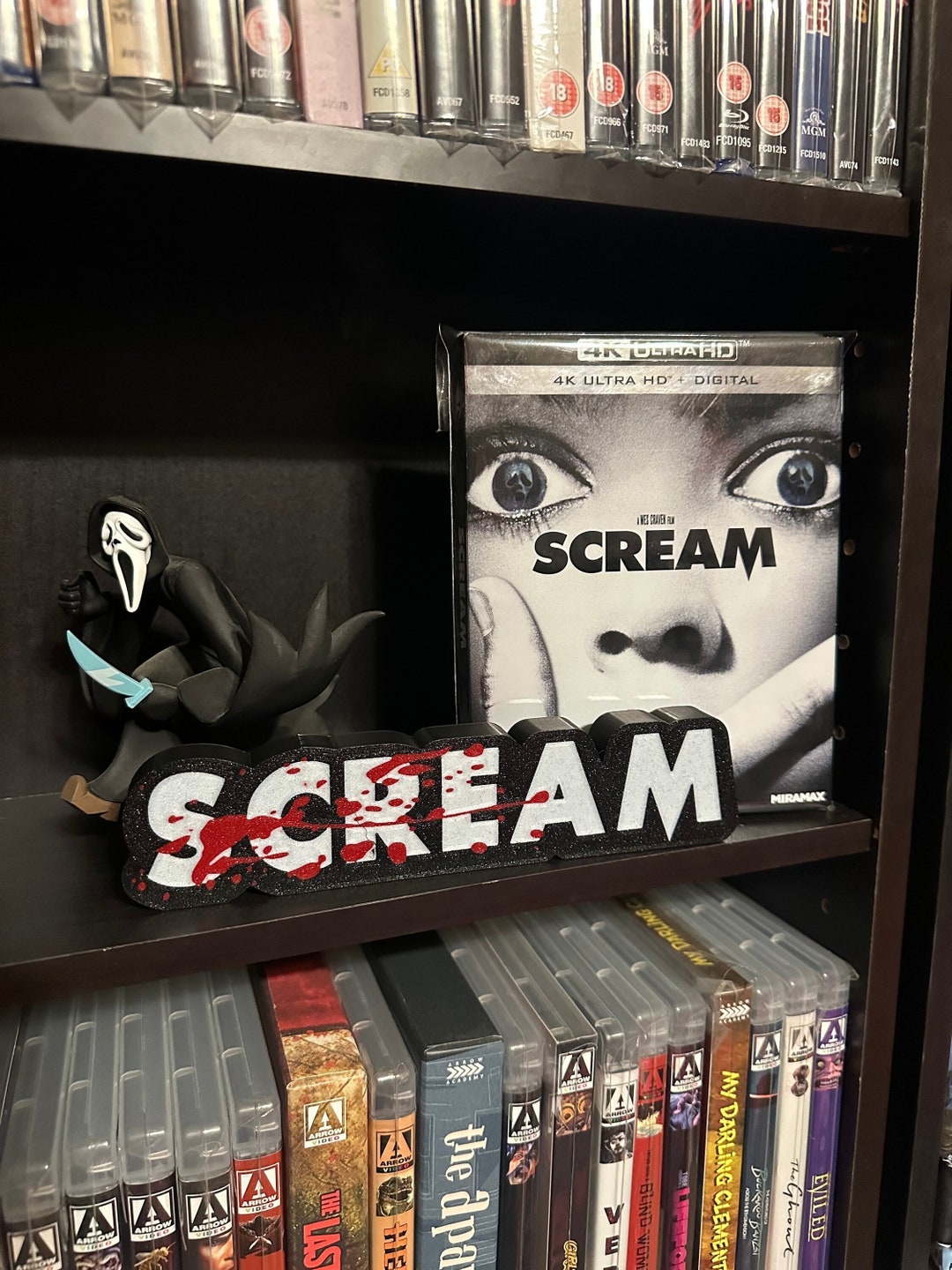 Scream Sign / Bloody Scream Logo / Bookcase Display / Shelf Display - Etsy