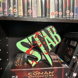 Bloody Stab Sign / Scream Logo / Bookcase Display / Shelf Display - Etsy