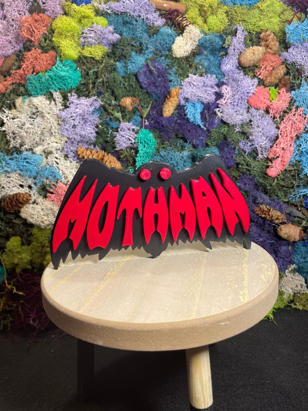 Mothman Sign / Horror Logo / Bookcase Display / Shelf Display - Etsy