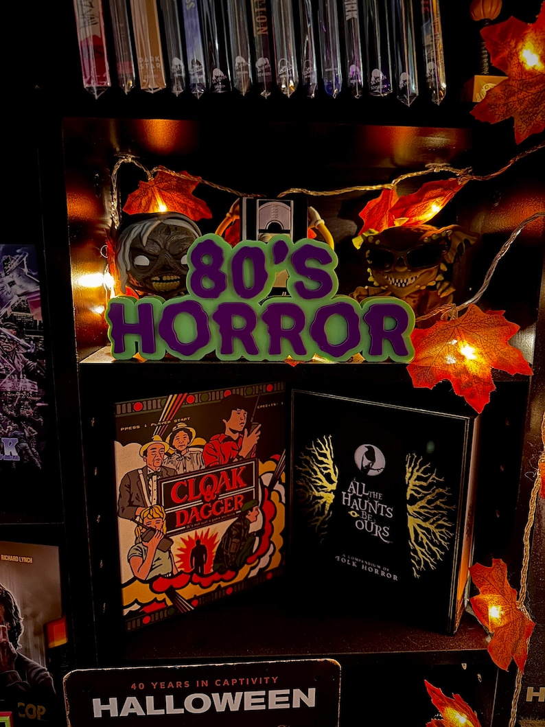 80's Horror Sign / Bookcase Display / Shelf Display - Etsy