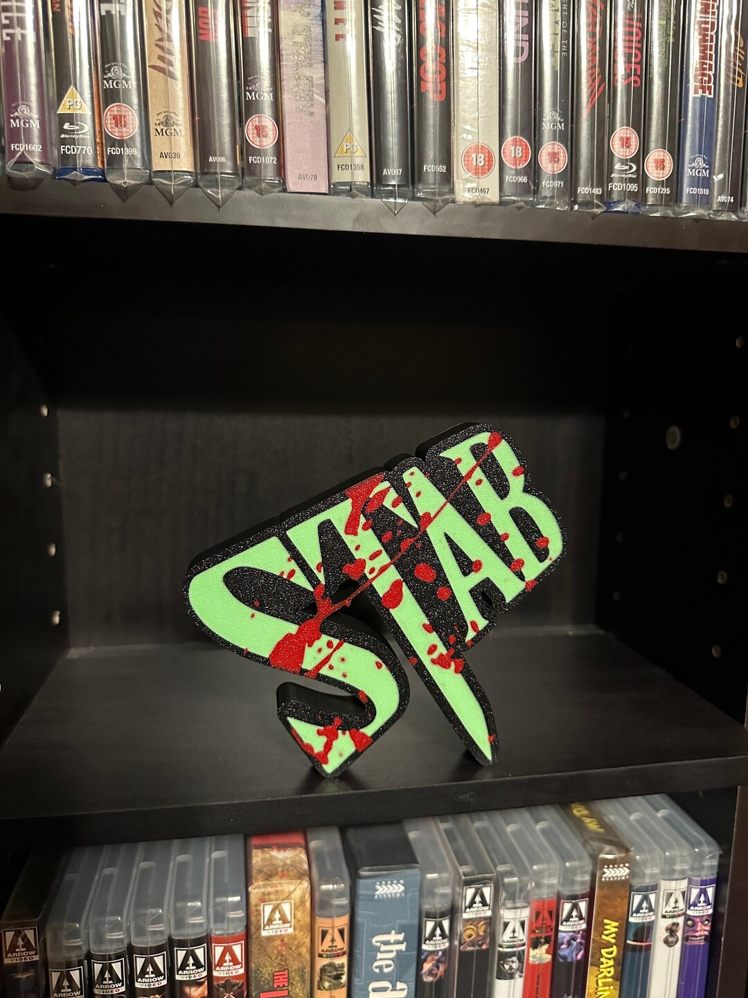 Bloody Stab Sign / Scream Logo / Bookcase Display / Shelf Display - Etsy