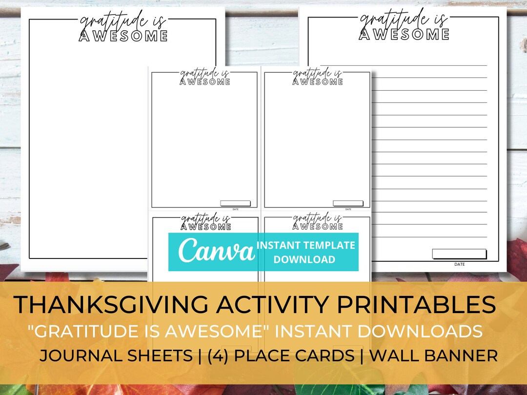 Thanksgiving Activity Printable | Gratitude is Awesome Full Pack ...