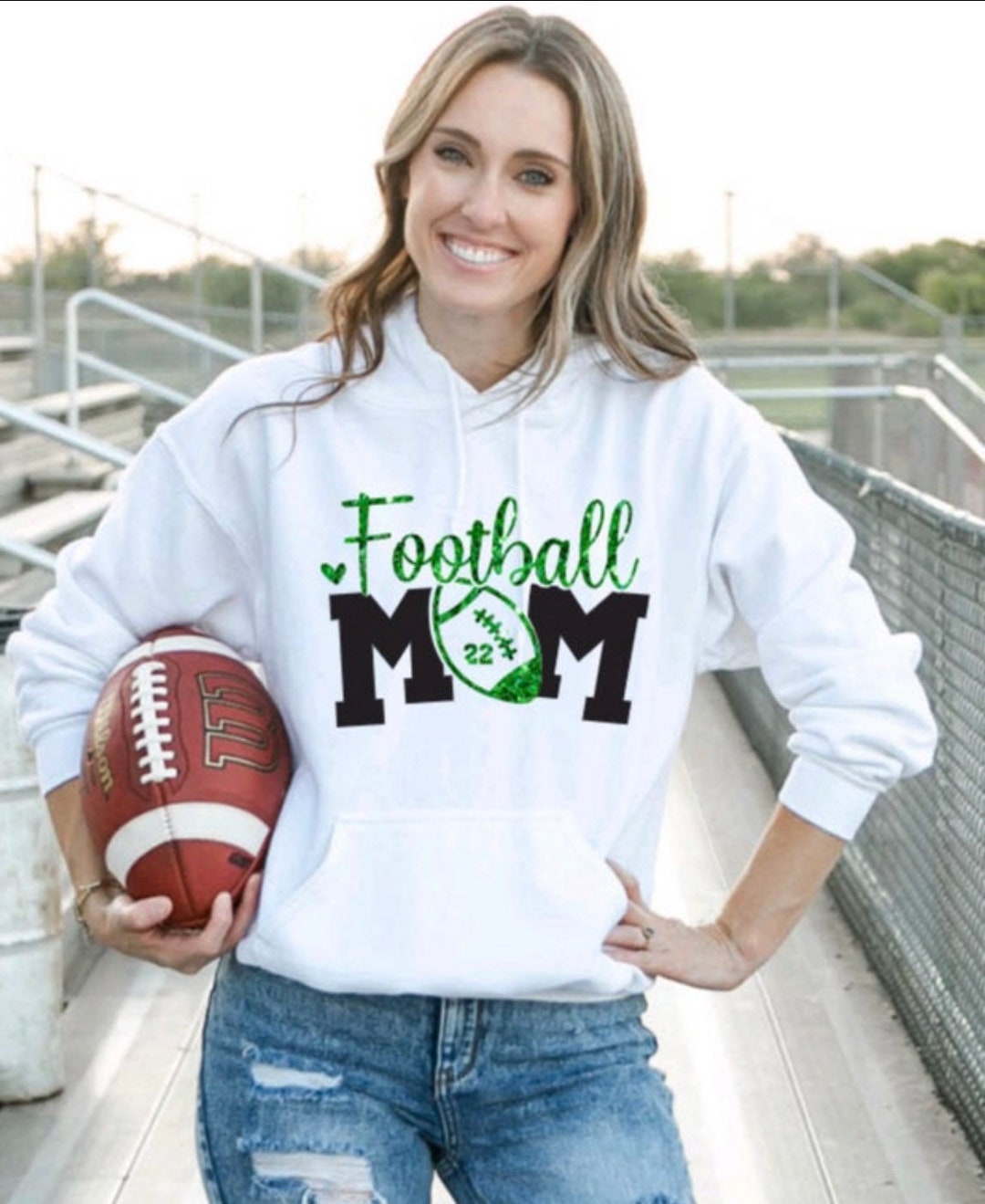Football Mom Hoodie Glitter Football Mom Hoodie Football Mom - Etsy