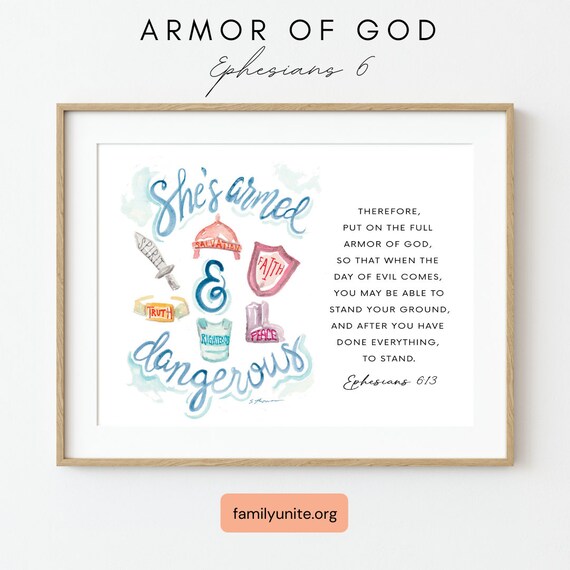 Armor of God Bible Verse Printable Wall Art Christian | Etsy