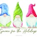 Gnome Holiday Art, Christmas Gnomes, Watercolor, Hanging With My ...
