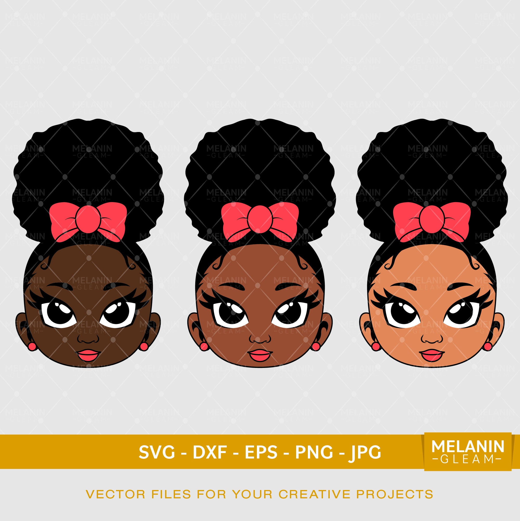 Afro Puff Girl Digital SVG DXF EPS Png Jpg - Etsy