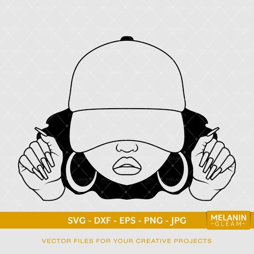 Afro Woman Cap Silhouette Melanin Black Woman Svg Afro Etsy Uk