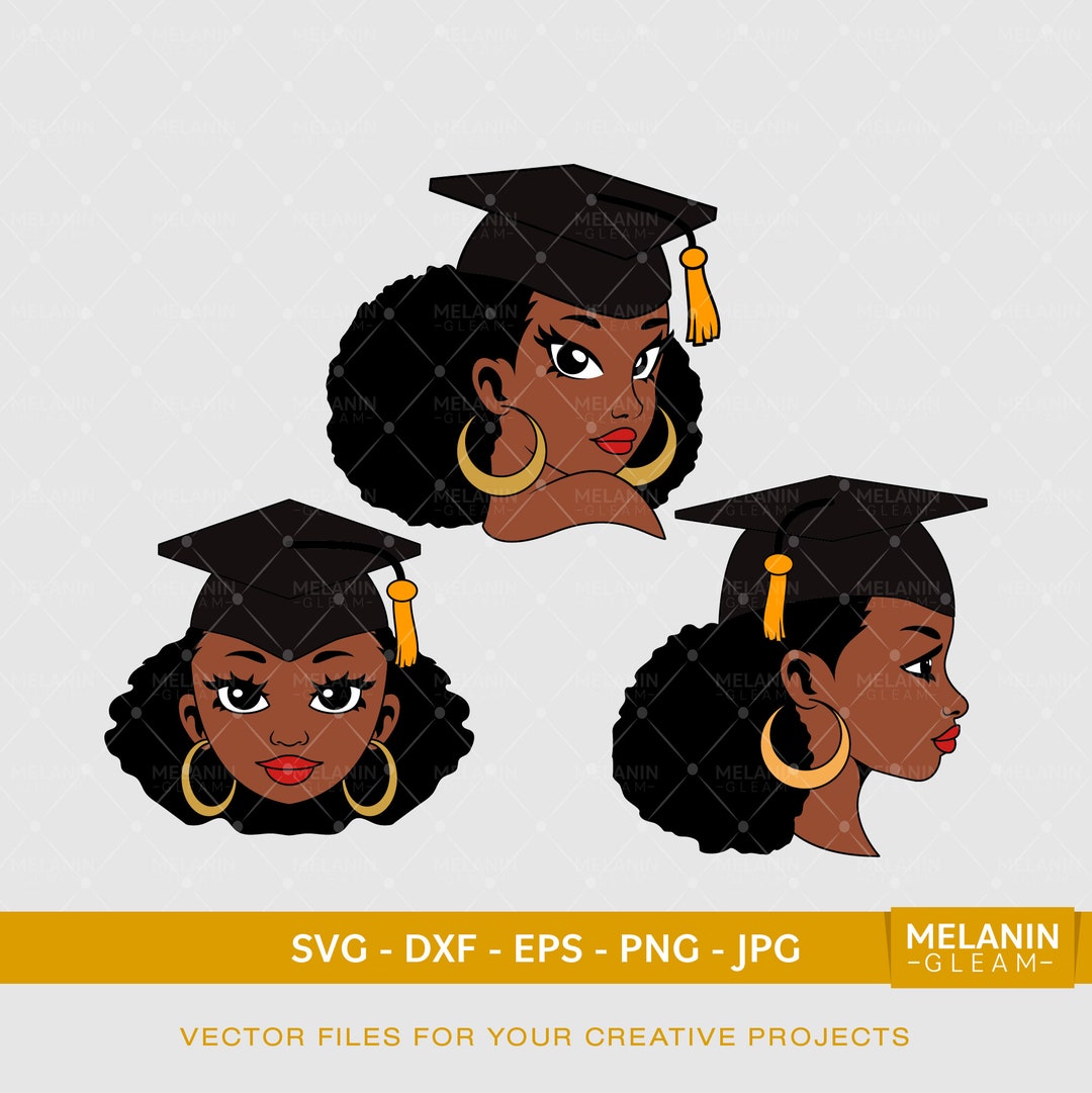 Graduation Black Woman, Graduation Svg, Senior 2023, Graduation Hat Svg ...