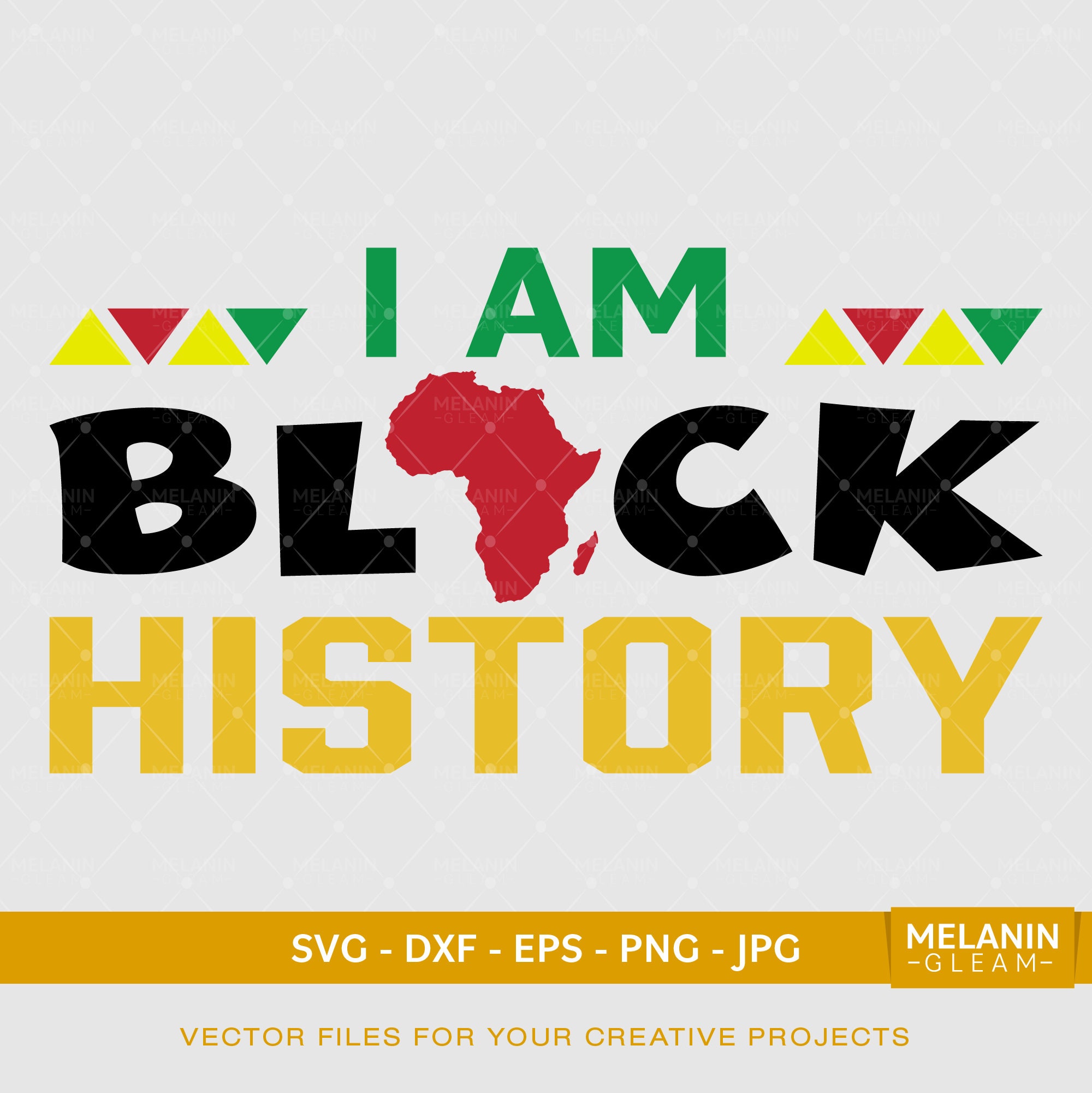 I Am Black History Text Digital SVG DXF EPS Png Jpg | Etsy