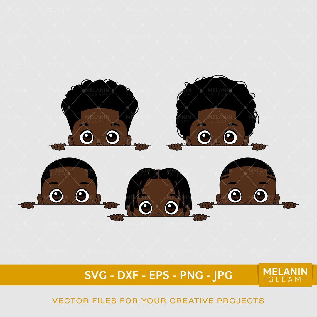 Peekaboo Black Boy 2, Peekaboo Boy Svg, Boy Mom Svg, Little Boy Clipart ...