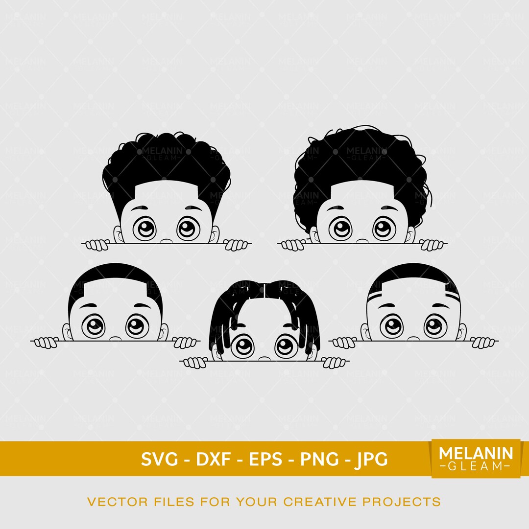 Peekaboo Black Boy Silhouette, Peekaboo Boy Svg, Boy Mom Svg, Little ...