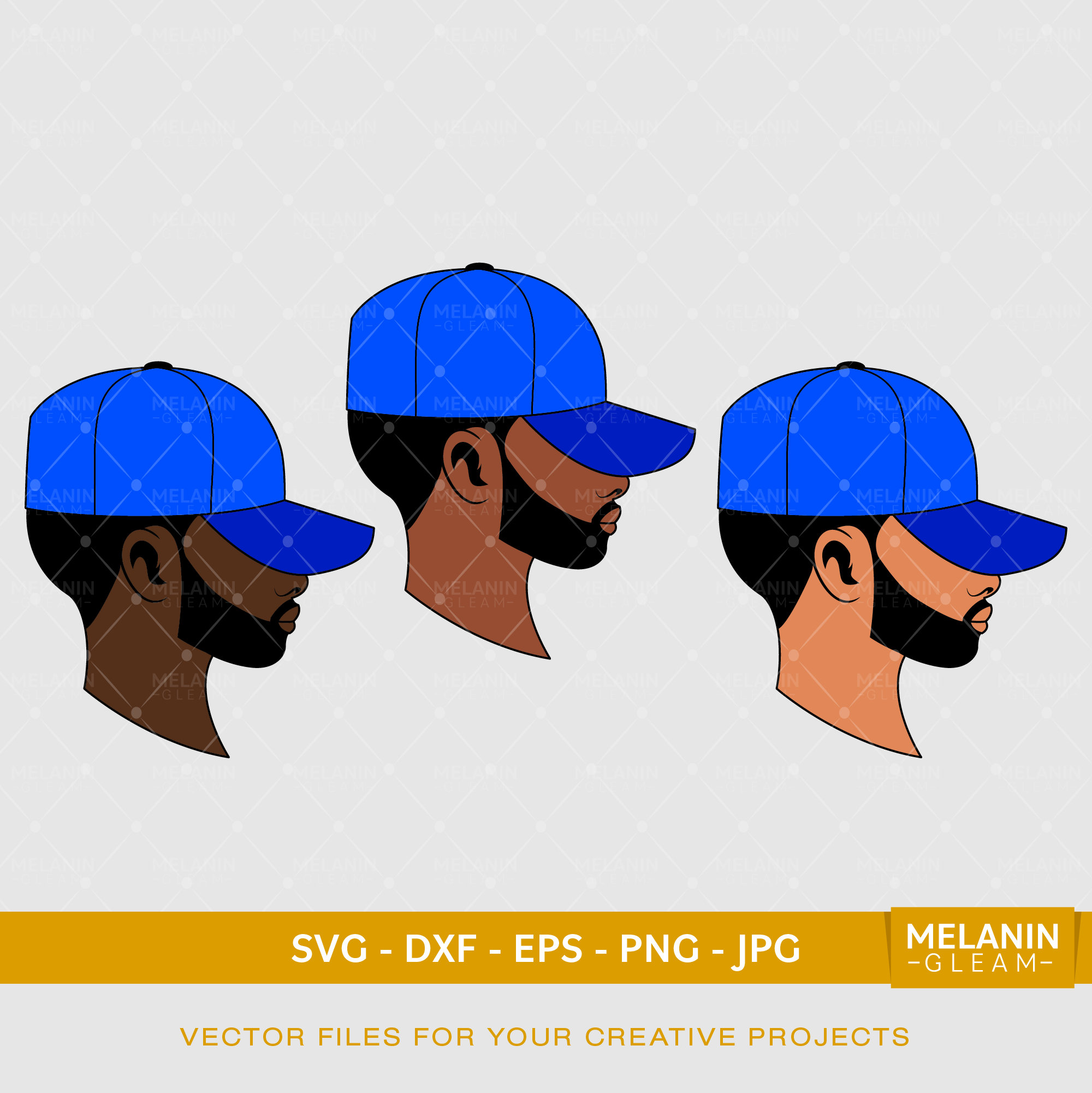 Side Man Cap Melanin African American Man Afro Man Svg - Etsy