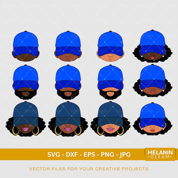 Cap Faces Bundle Digital SVG DXF EPS Png Jpg - Etsy