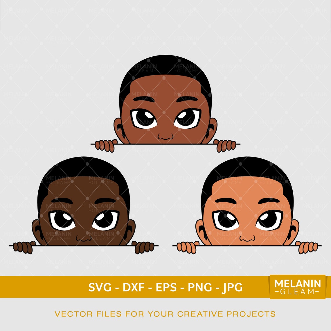 Boy Peek Digital SVG DXF EPS Png Jpg Melanin - Etsy