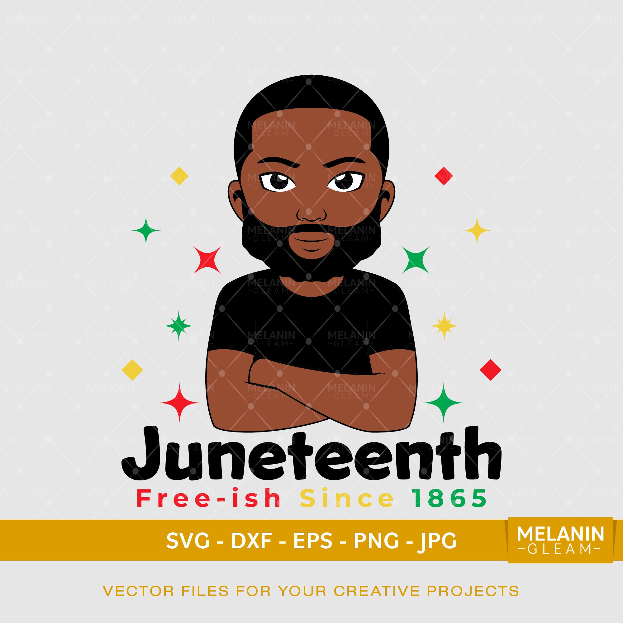 Juneteenth Man Digital SVG DXF EPS Png Jpg | Etsy