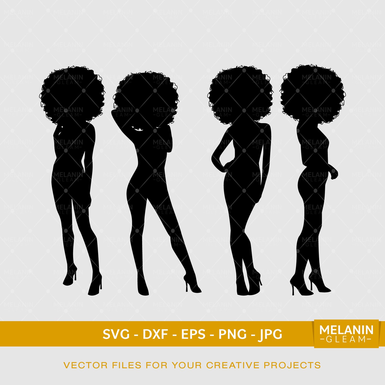 Afro Model Woman Melanin Svg Black Woman Svg Afro Woman - Etsy