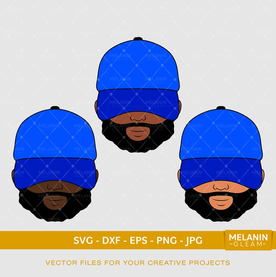 Bearded Man Cap | Digital SVG - DXF - EPS - Png - Jpg | Melanin ...