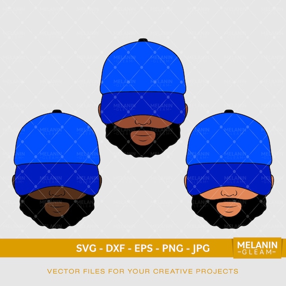 Bearded Man Cap Digital SVG DXF EPS Png Jpg | Etsy