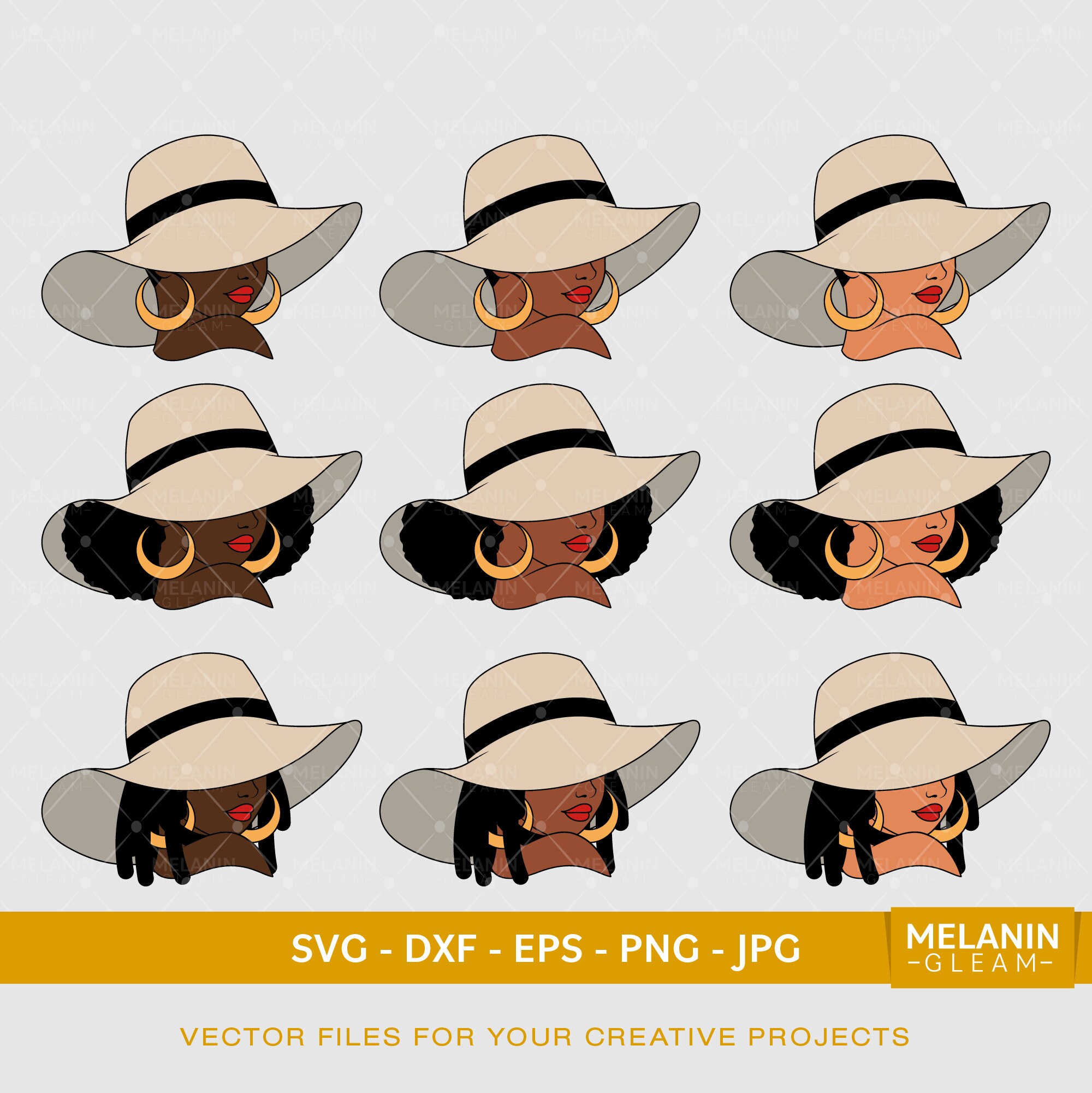 Sun Hat Woman Bundle Digital SVG DXF EPS Png Jpg | Etsy