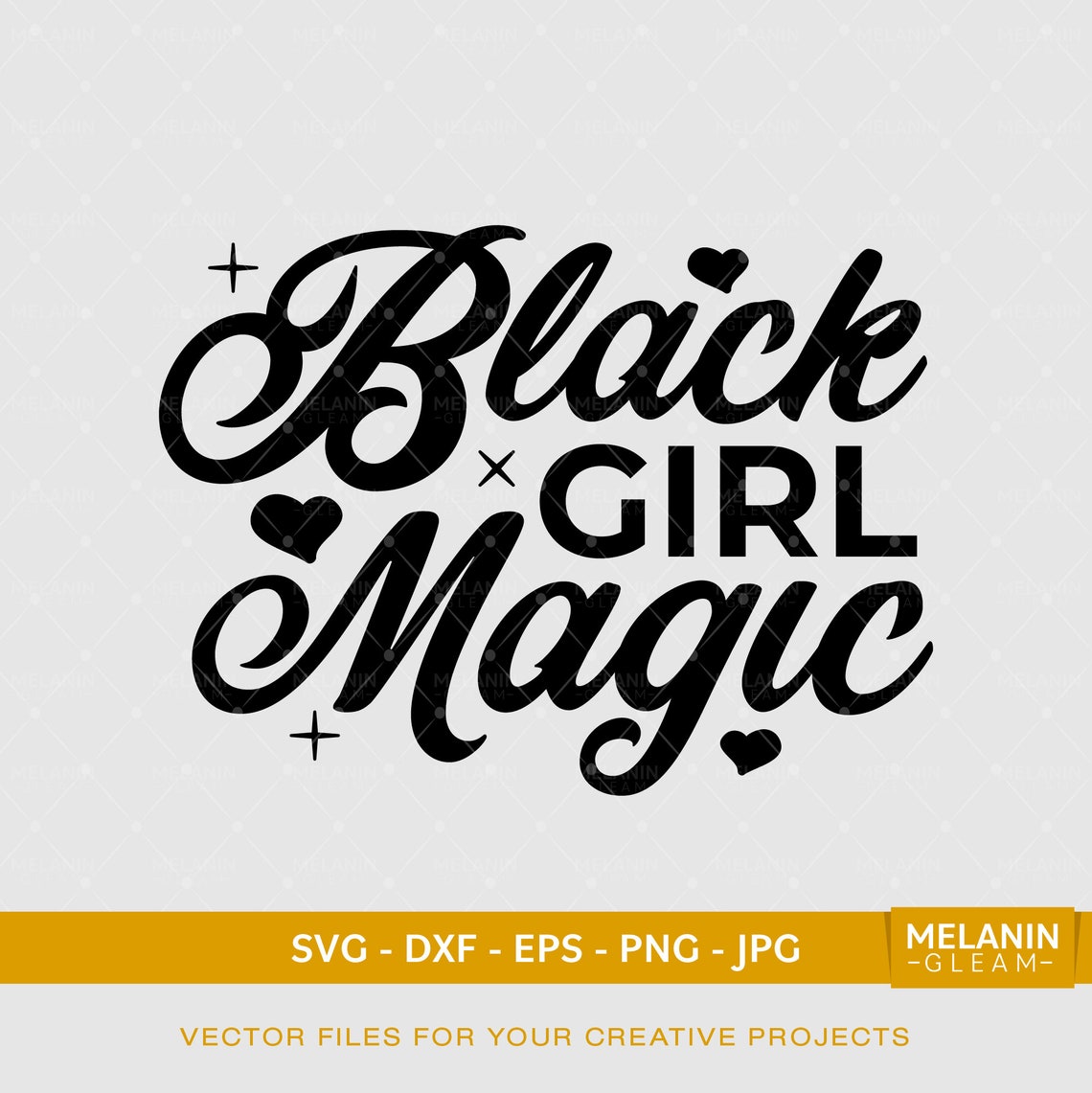 Black Girl Magic Text Digital SVG DXF EPS Png Jpg | Etsy