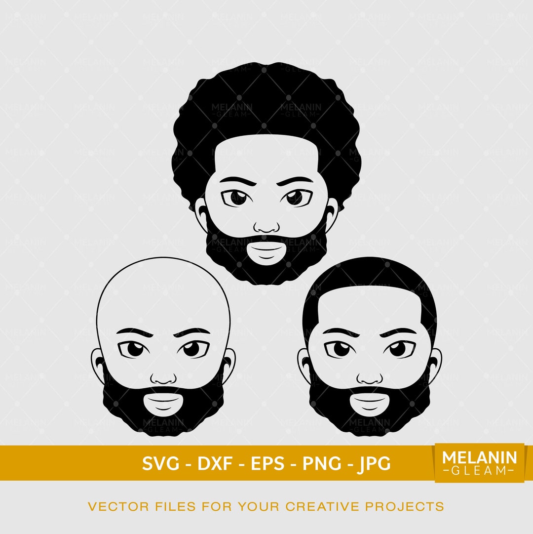 Bald Man | Digital SVG - DXF - EPS - Png - Jpg | Melanin, Peekaboo Boy ...