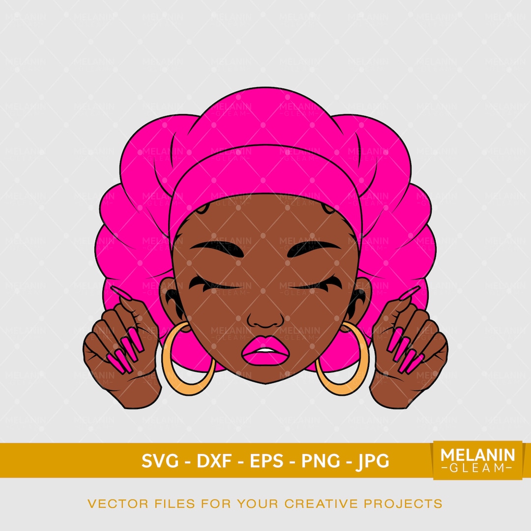 Bonnet Woman, Melanin, Black Woman Svg, Afro Woman Svg, Black Girl ...