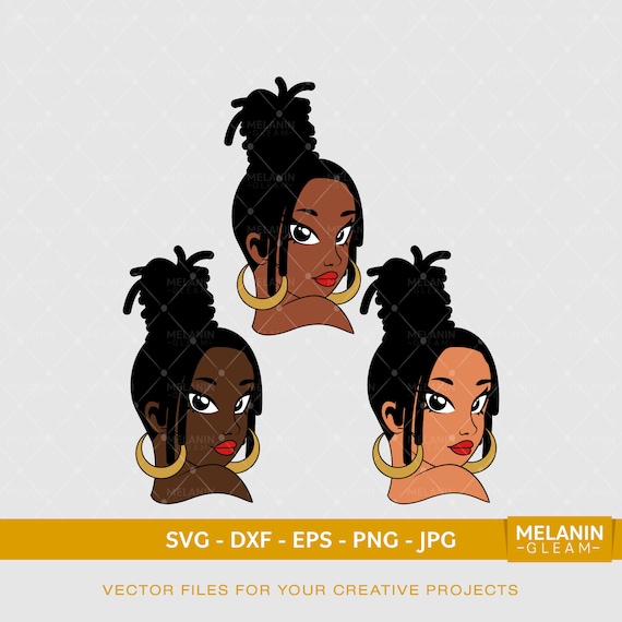 Dreadlocks Woman 2 Digital SVG DXF EPS Png Jpg - Etsy