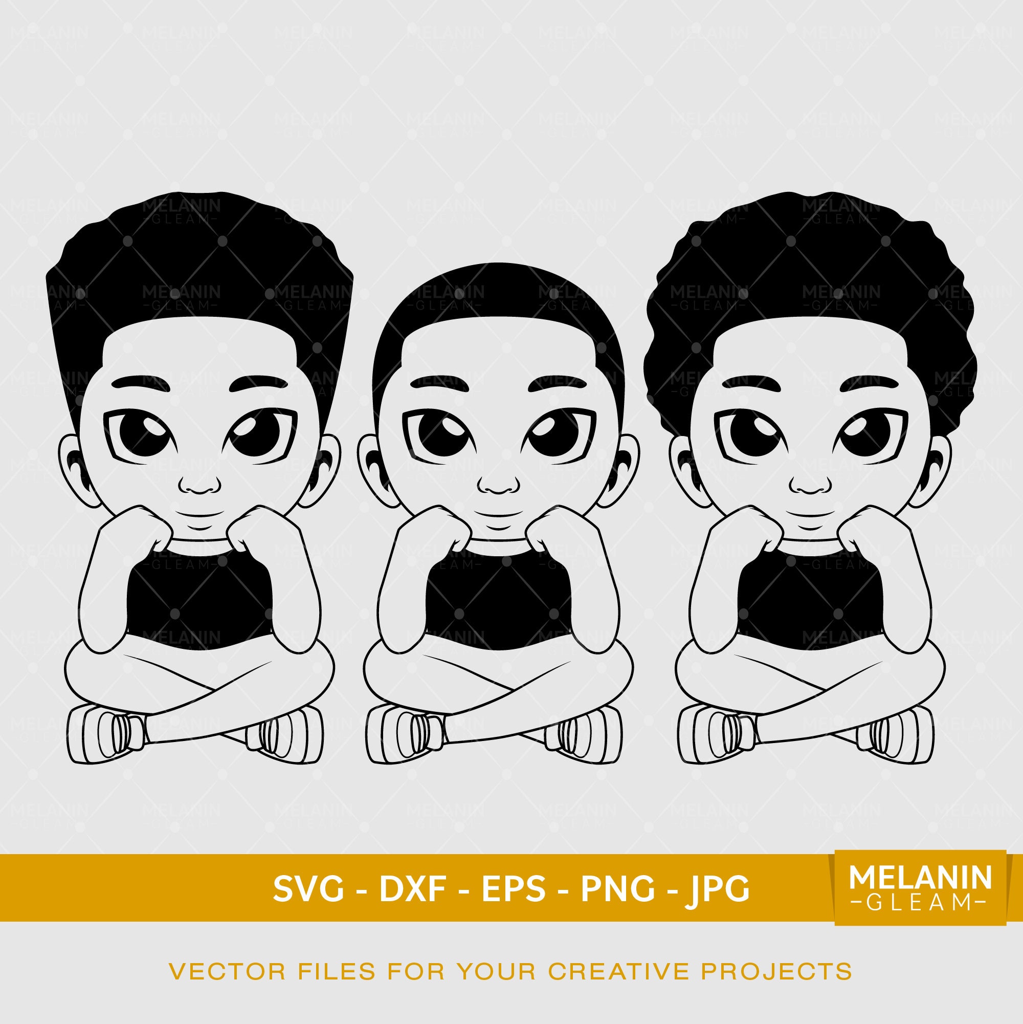 Sitting Boy Silhouette Digital SVG DXF EPS Png Jpg - Etsy