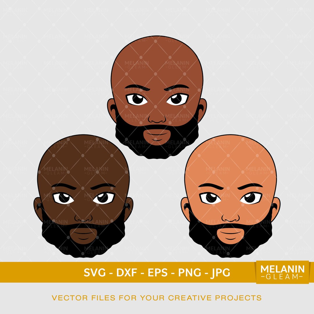 Bald Man | Digital SVG - DXF - EPS - Png - Jpg | Melanin, Peekaboo Boy ...