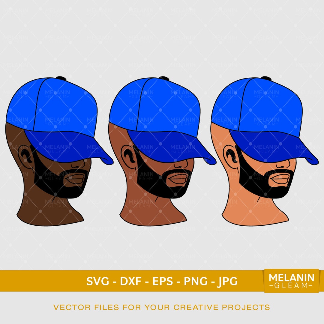 Bald Man Cap, Melanin, African American Man, Afro Man Svg, Black King ...